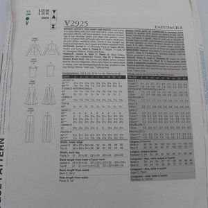 Vogue | Other | Uncut Vogue Wardrobe Sewing Pattern V2925 Limited Ed ...